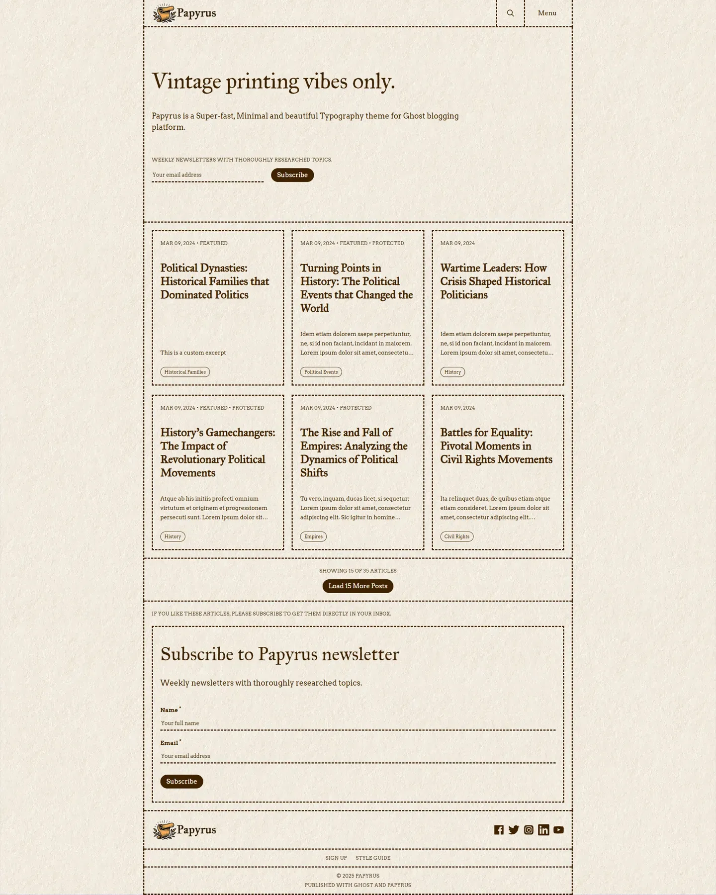 Papyrus Documentation | Ghost theme by Theme Up Studio